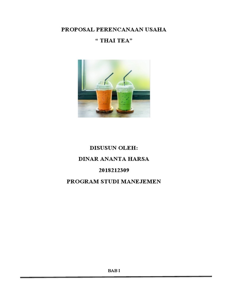 Proposal Usaha Thai Tea D'Haus | PDF | Bisnis