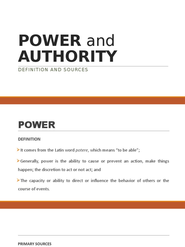 POWER and AUTHORITY | PDF | Power (Social And Political) | Decentralization