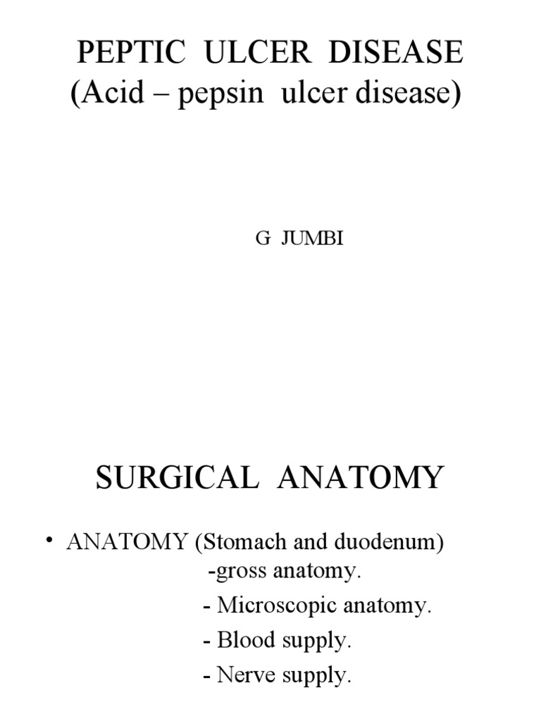 Peptic Ulcer Disease Overview | PDF | Digestive System | Medicine
