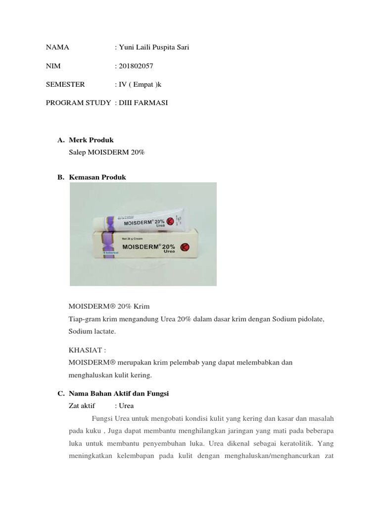 Urea dalam Salep Moisderm 20% | PDF