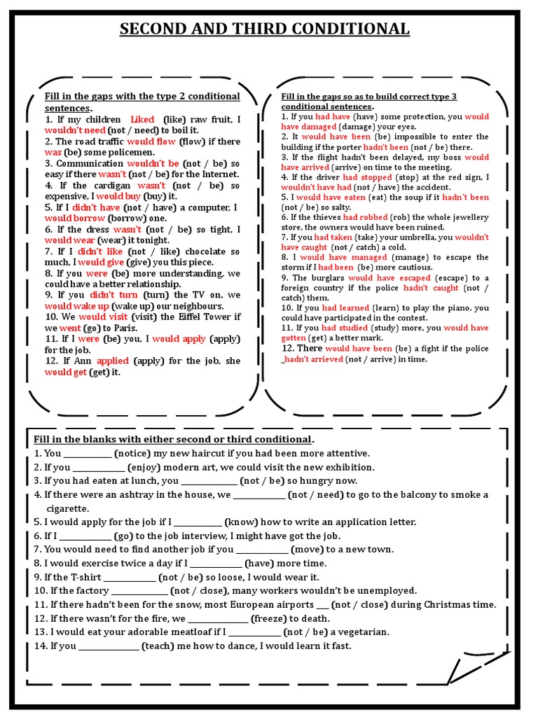 Second and Third Conditionals - 10146 | PDF