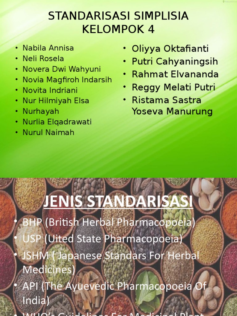 STANDARISASI SIMPLISIA Kelompok 4 | PDF