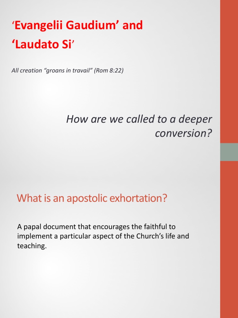 Powerpoint On Evangelii Gaudium and Laudato Si | PDF | Waste | Catholic ...