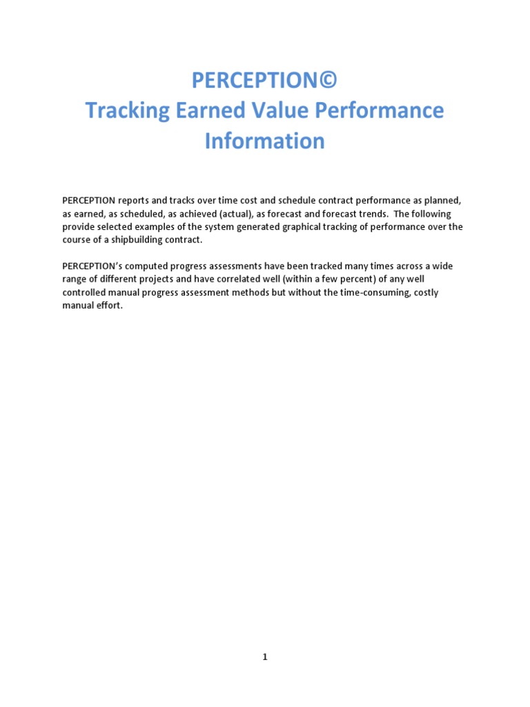 PERCEPTION Graphical Tracking EV Information | PDF | Man Hour | Forecasting