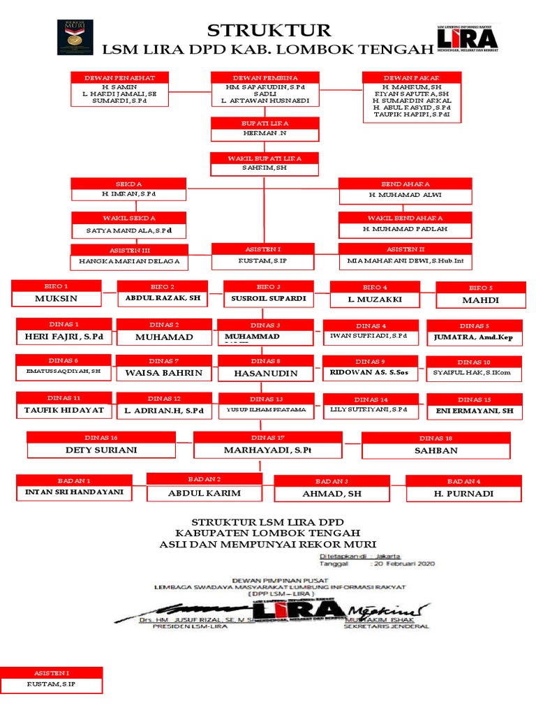 Struktur Organisasi Lira DPD | PDF