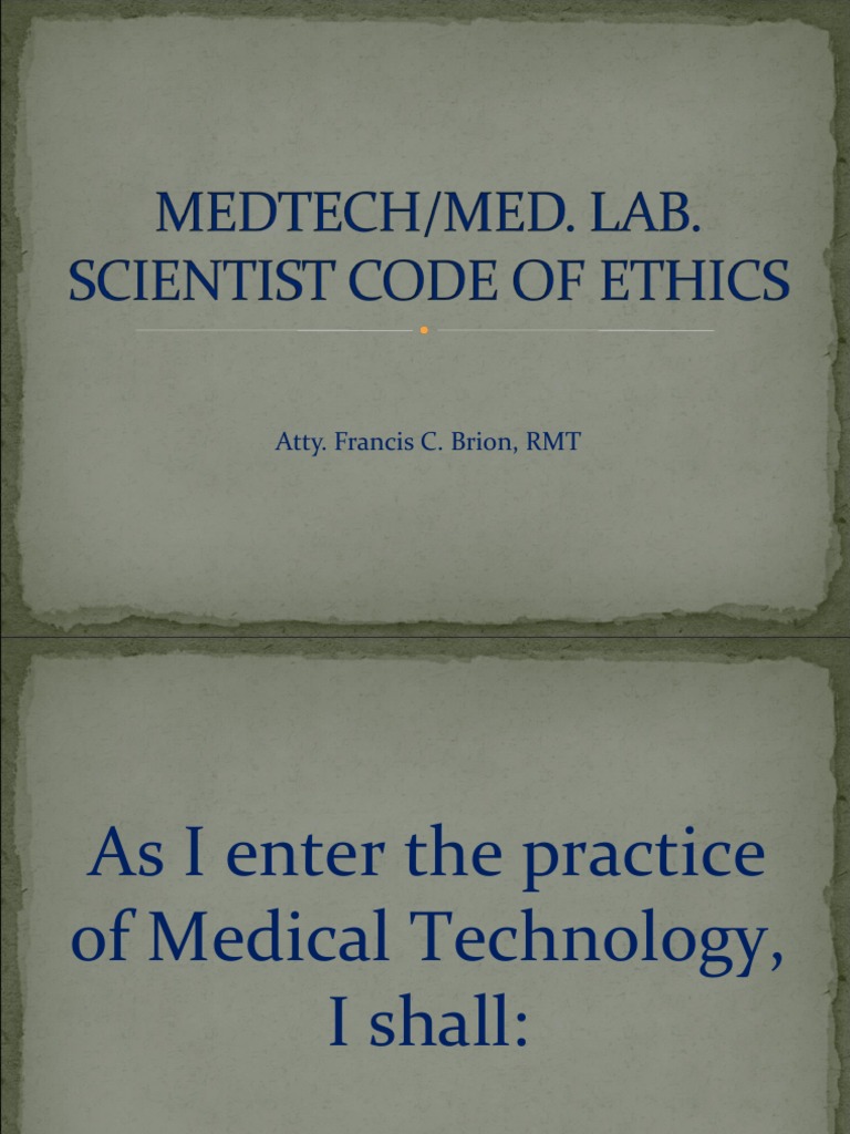 Revised Code of Ethics for Medtech | PDF