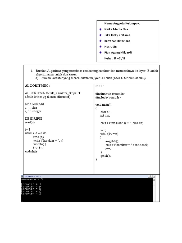 Contoh Soal Dan Implementasi Algoritma | PDF