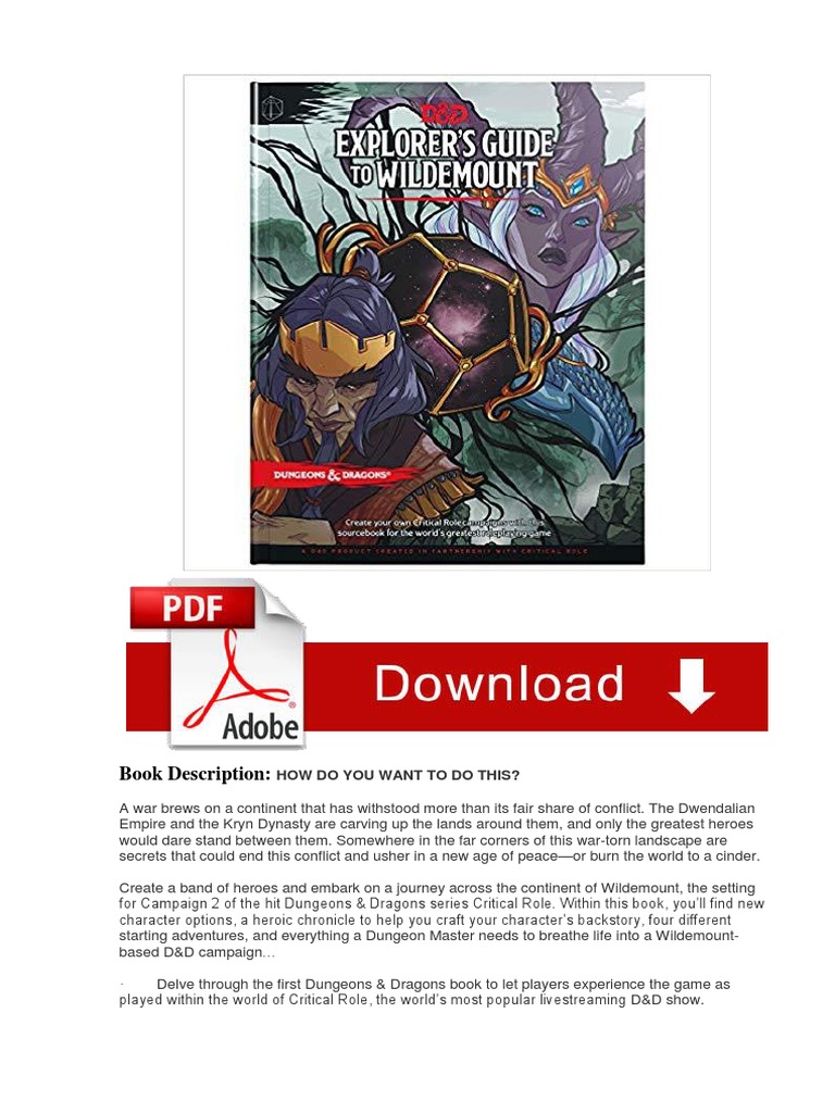 Explorer's Guide to Wildemount PDF | PDF