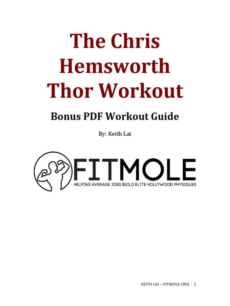 The Chris Hemsworth Thor Workout: Bonus PDF Workout Guide | PDF ...