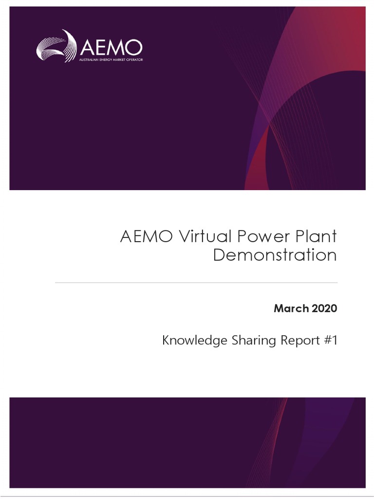 AEMO Knowledge Sharing Stage 1 Report | PDF | Distributed Generation | Electric Power
