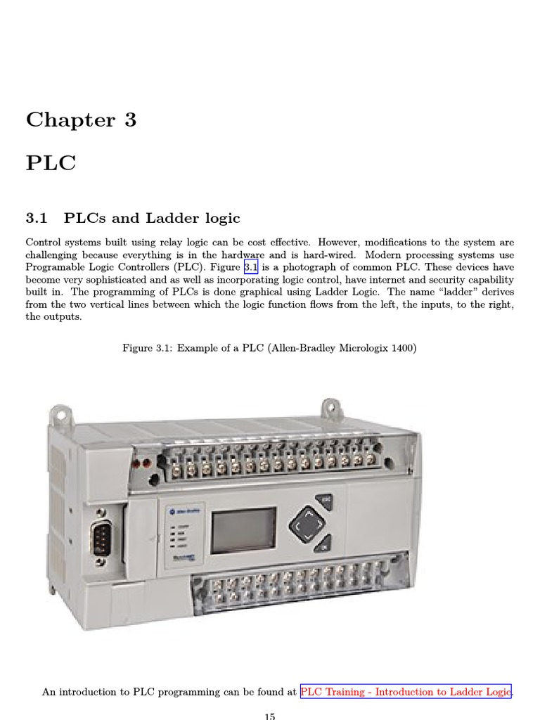3.1 Plcs and Ladder Logic | PDF | Programmable Logic Controller | Areas ...