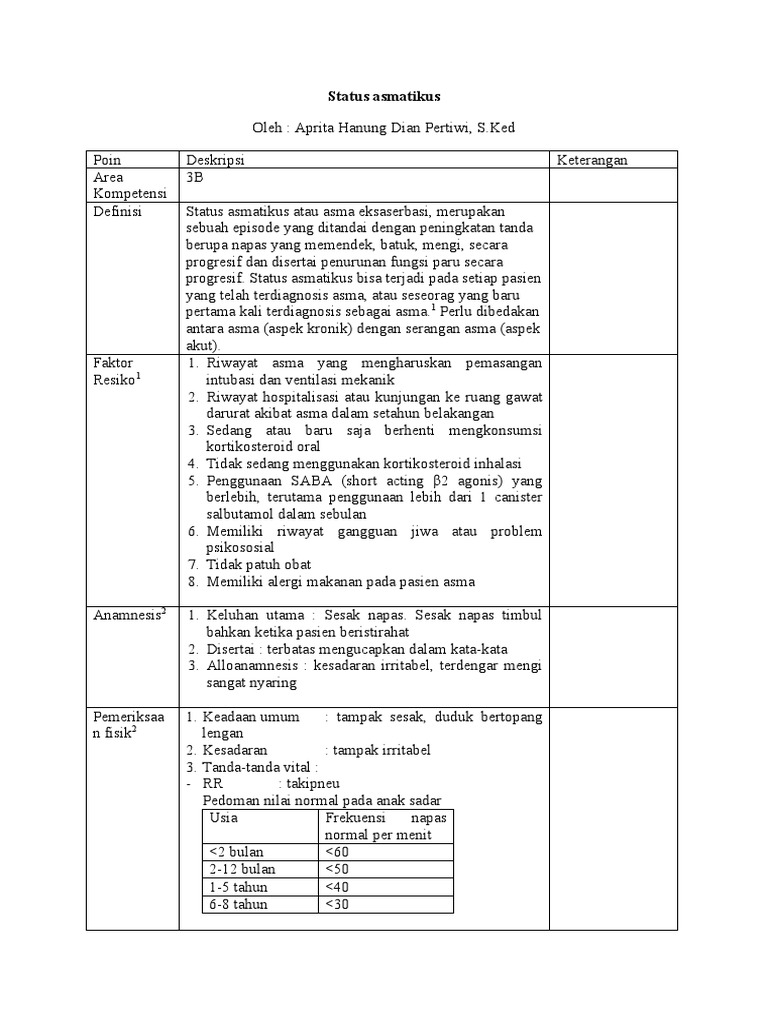 Tatalaksana Status Asmatikus | PDF