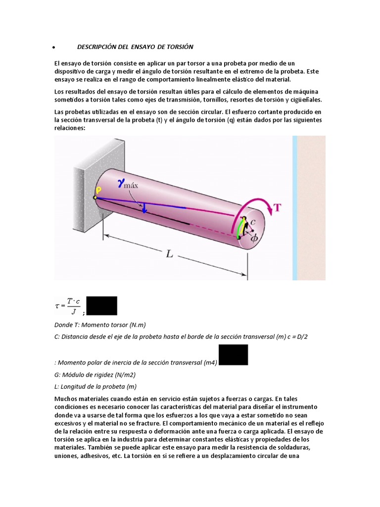 Ensayo de Torsion | PDF | Rigidez | Mecánica de Medios Continuos