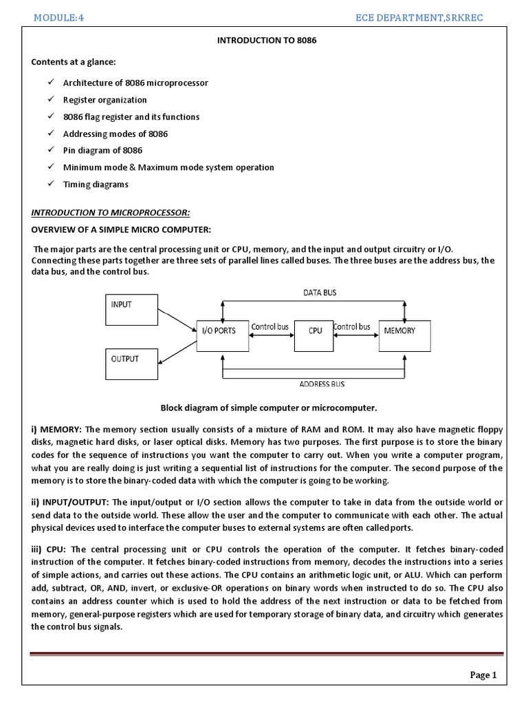 Unit-4 - 8086 | PDF | Central Processing Unit | Input/Output