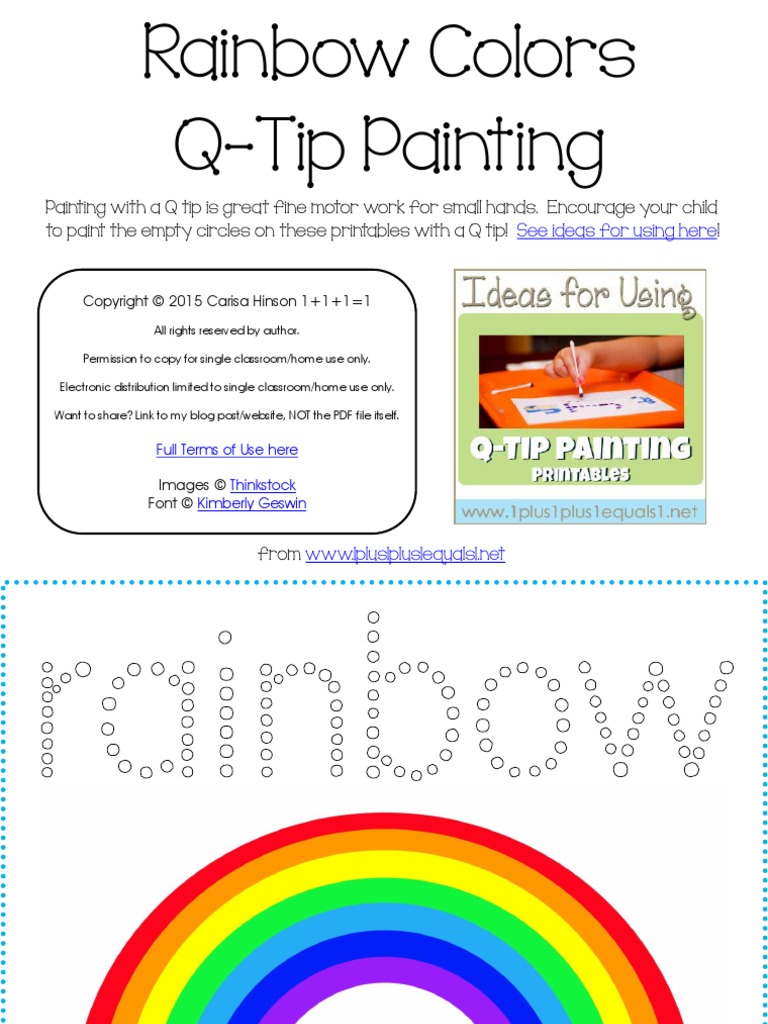 Rainbow Q Tip Painting | PDF | Self-Improvement | Wellness
