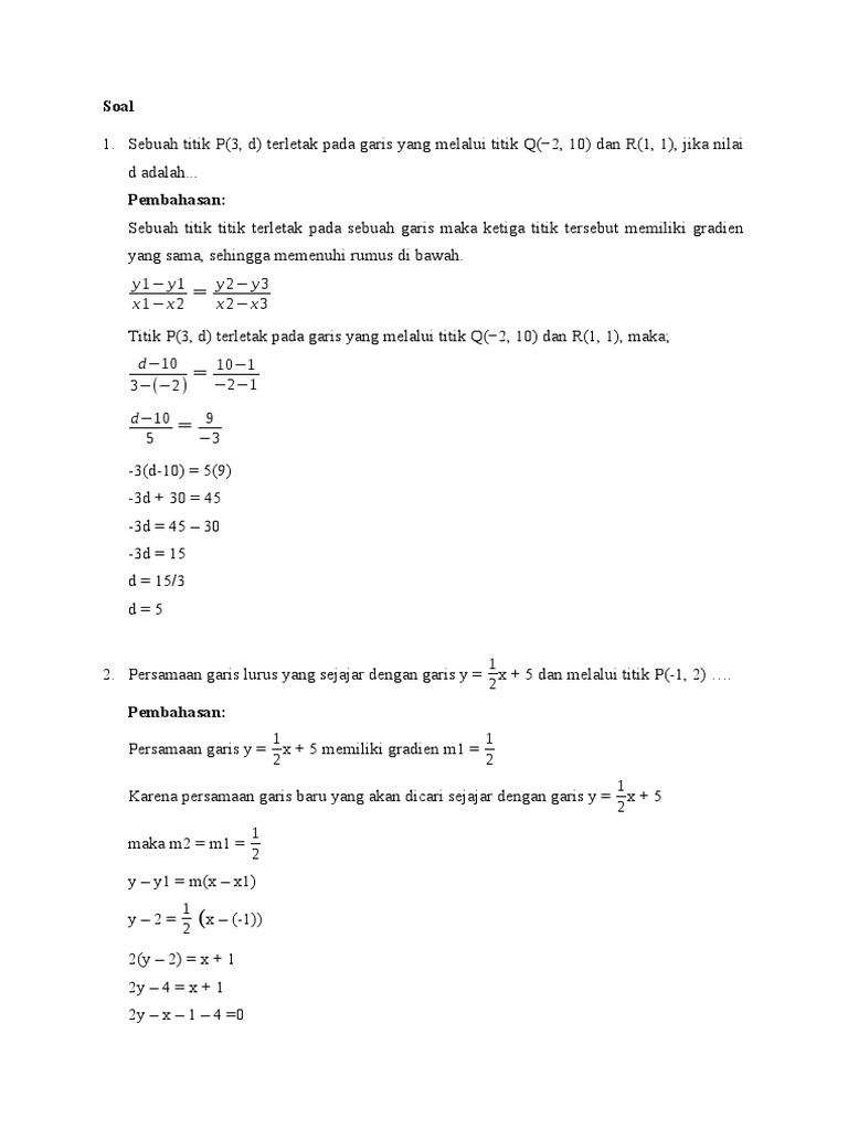 Soal Matematika Kelas 8 SMP | PDF