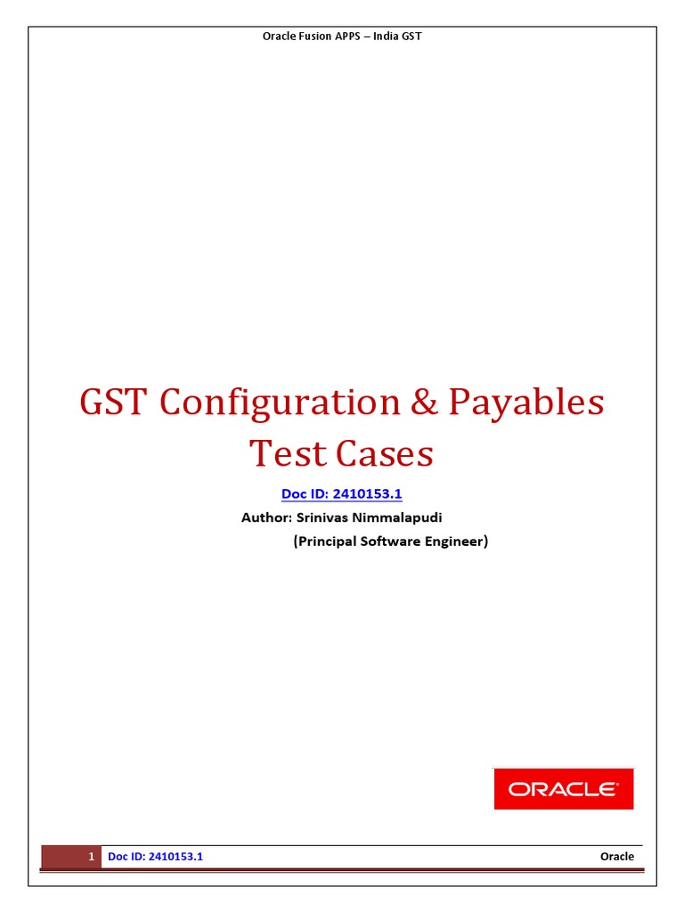 GST Setup and Test Cases V1.0 PDF | PDF | Invoice | Taxes