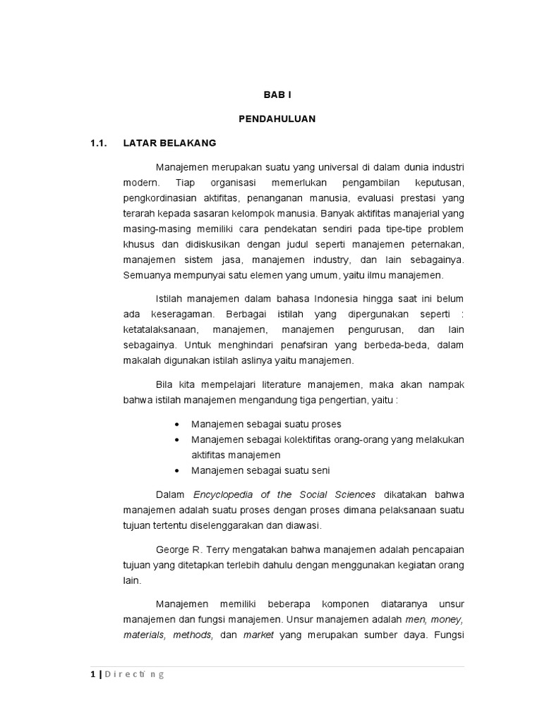 Fungsi Manajemen Pengarahan Directing | PDF