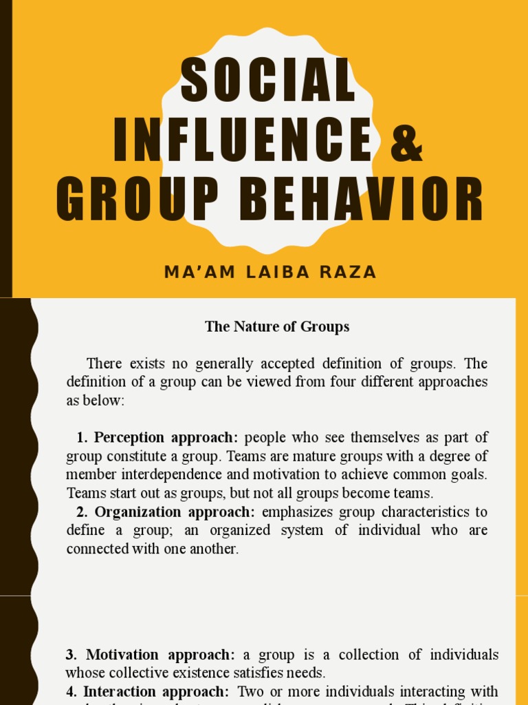 Social Influence & Group Behavior | PDF | Conformity | Group Cohesiveness