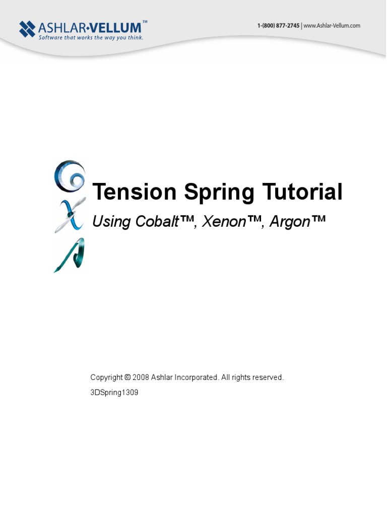 Tension Spring Tutorial: Using Cobalt™, Xenon™, Argon™ | PDF | Helix ...