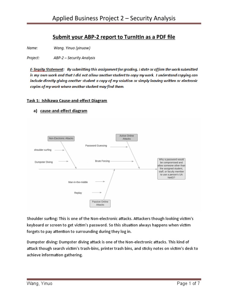 Applied Business Project 2 - Security Analysis: Submit Your Abp-2 ...