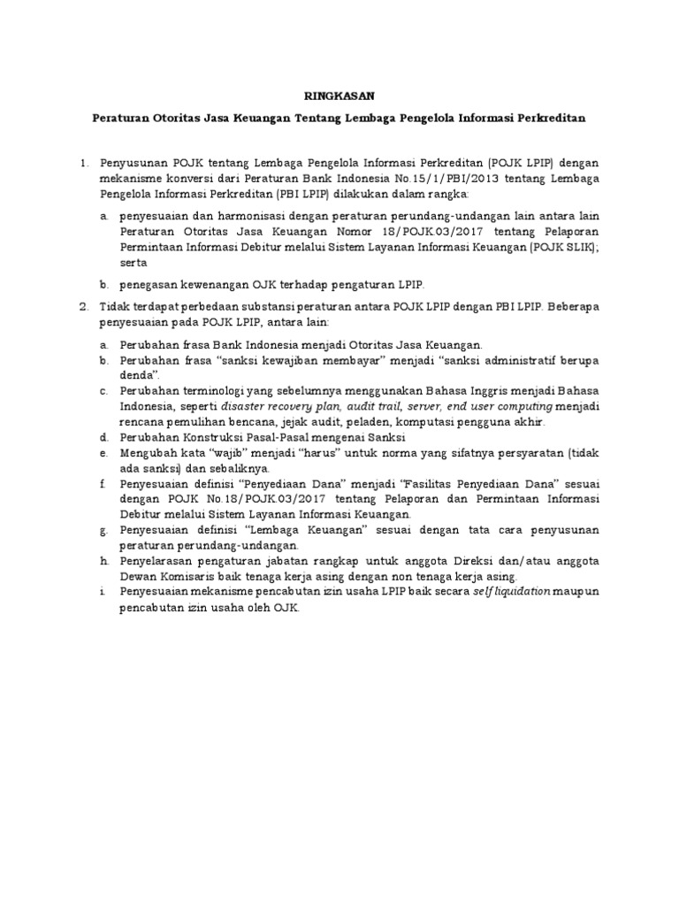 Summary Pojk 42 | PDF | Pengelolaan Keuangan & Uang