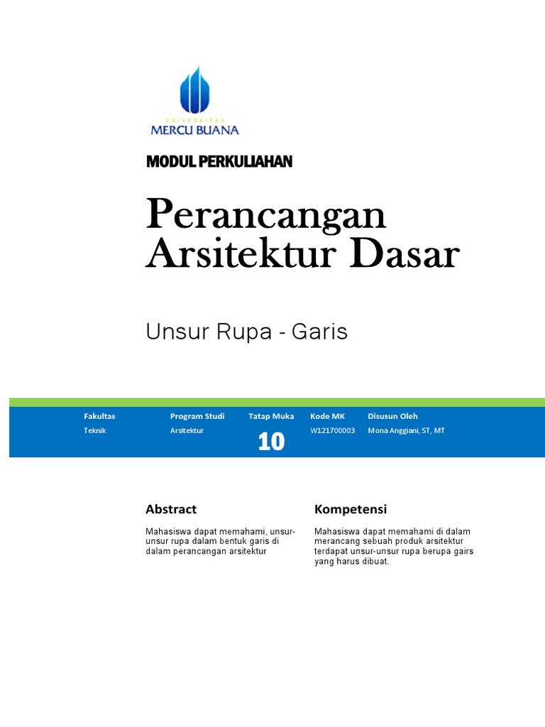 Modul Perancangan Arsitektur Dasar (TM10) PDF | PDF
