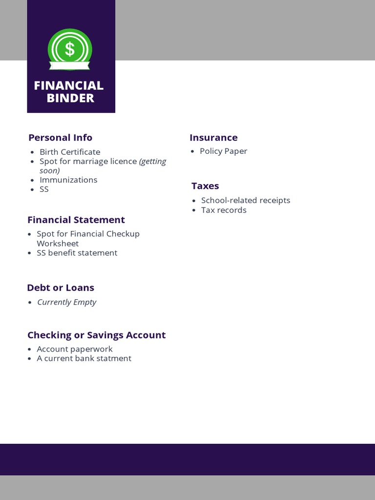 Personal Financial Document Organizer | PDF | Finance & Money ...