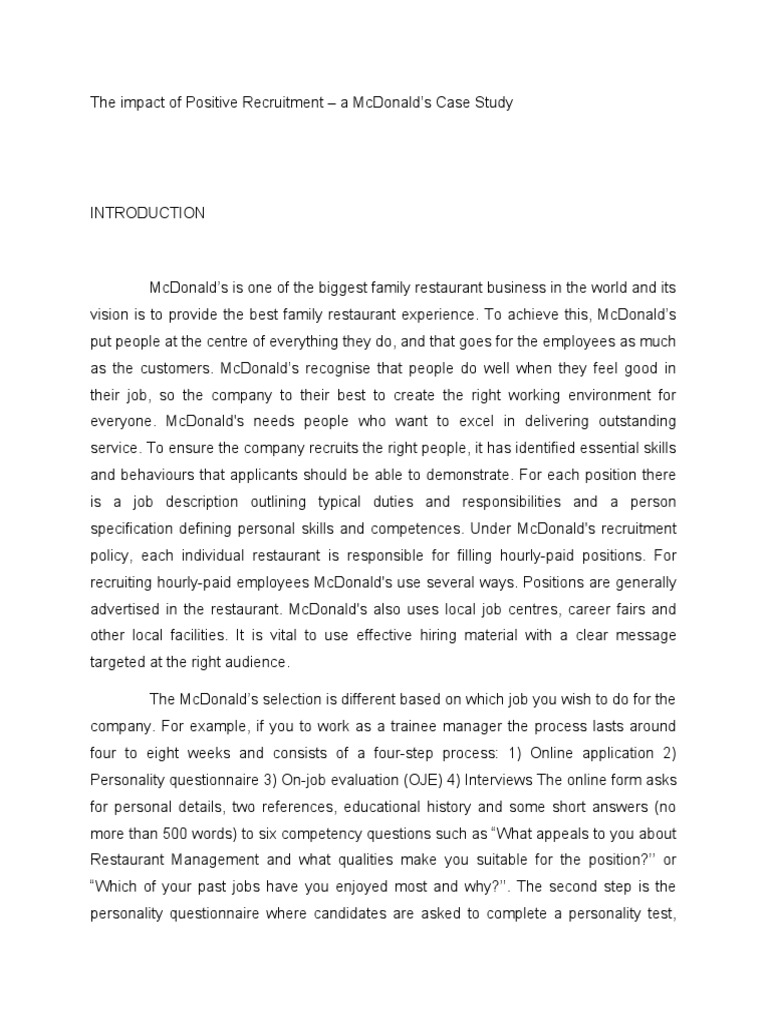 Positive Recruitment Strategies for Service Excellence: A Case Study of ...