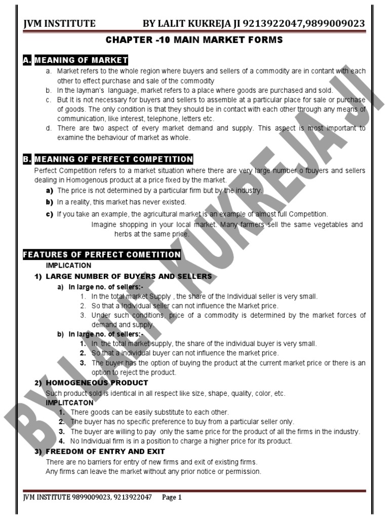 Micro CH-10 Main Market Forms | PDF | Monopoly | Oligopoly