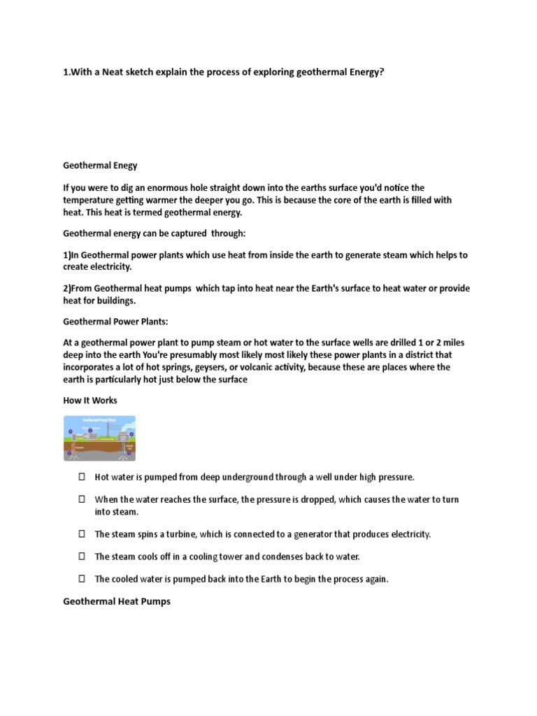 1.with A Neat Sketch Explain The Process of Exploring Geothermal Energy ...