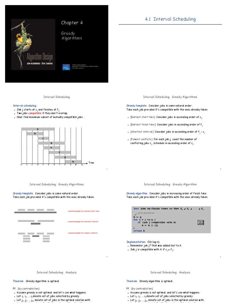 Greedy Algorithms 41 Interval Scheduling Pdf Algorithms And Data Structures Mathematical