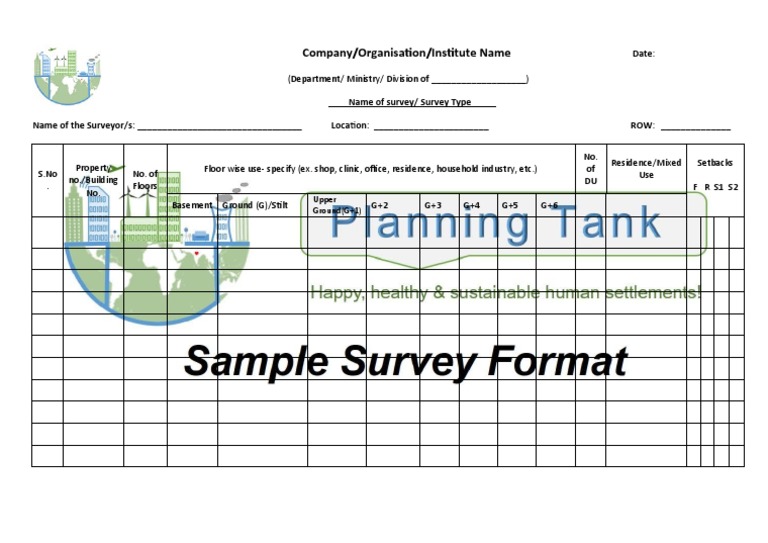 House Survey Data Collection Template | PDF | Nature