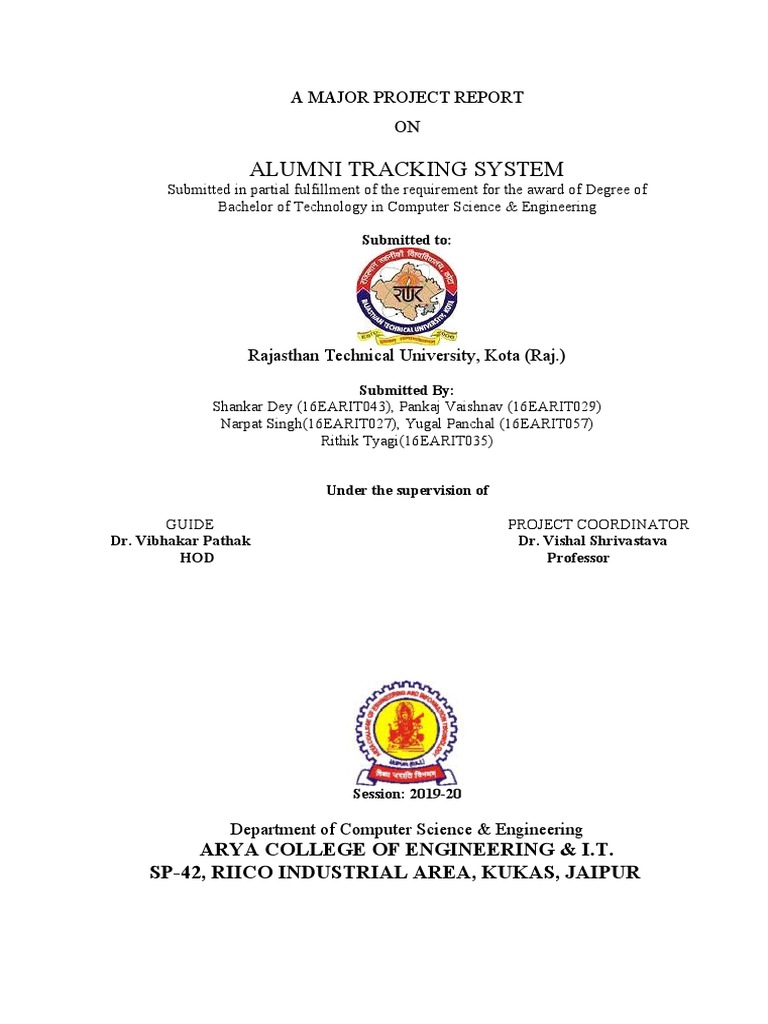 Alumni Tracking System: A Major Project Report ON | PDF | Software ...