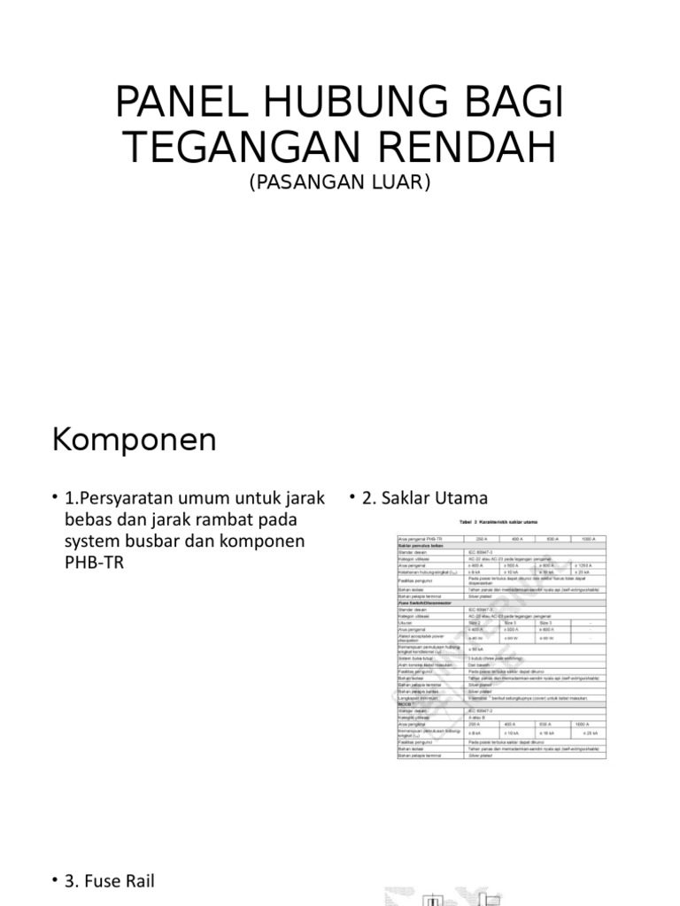 Panel Hubung Bagi Tegangan Rendah | PDF