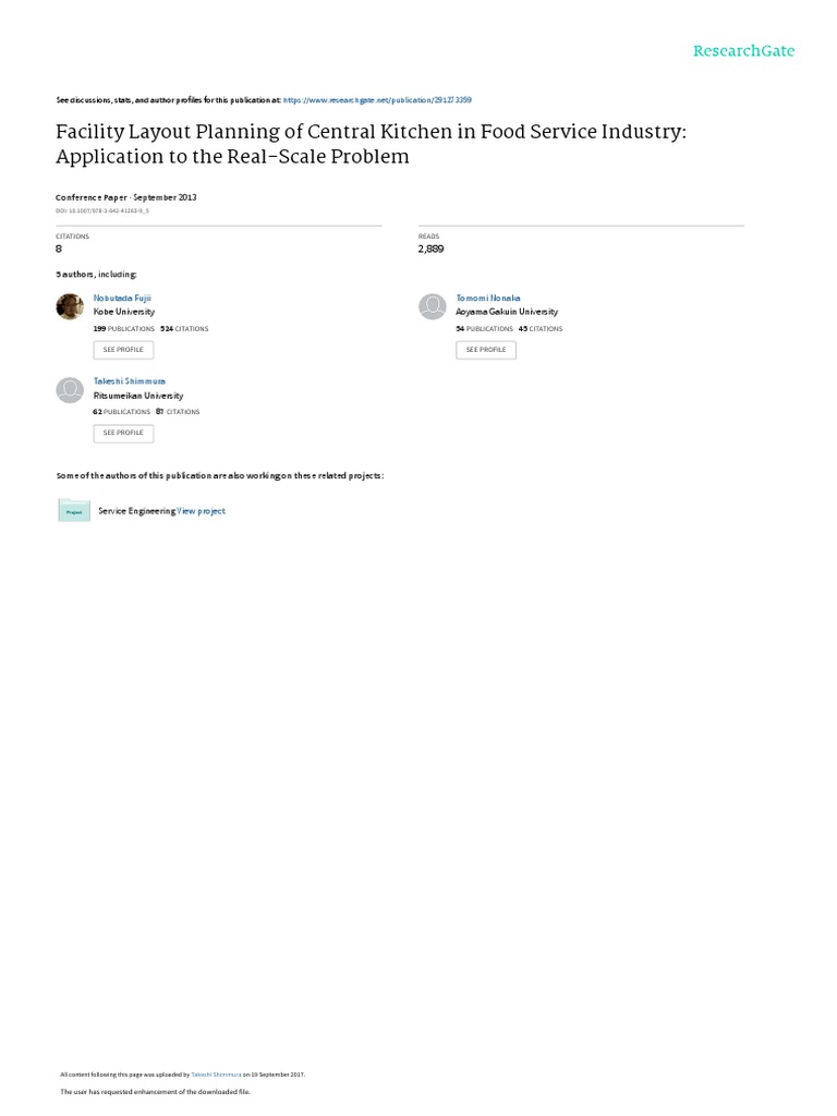 Facility Layout Planning of Central Kitchen in Foo | PDF | Simulation ...
