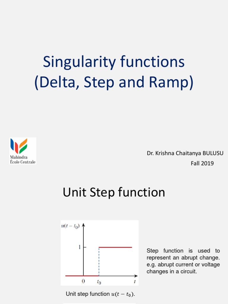 Singularity Functions (Delta, Step and Ramp) : Dr. Krishna Chaitanya ...