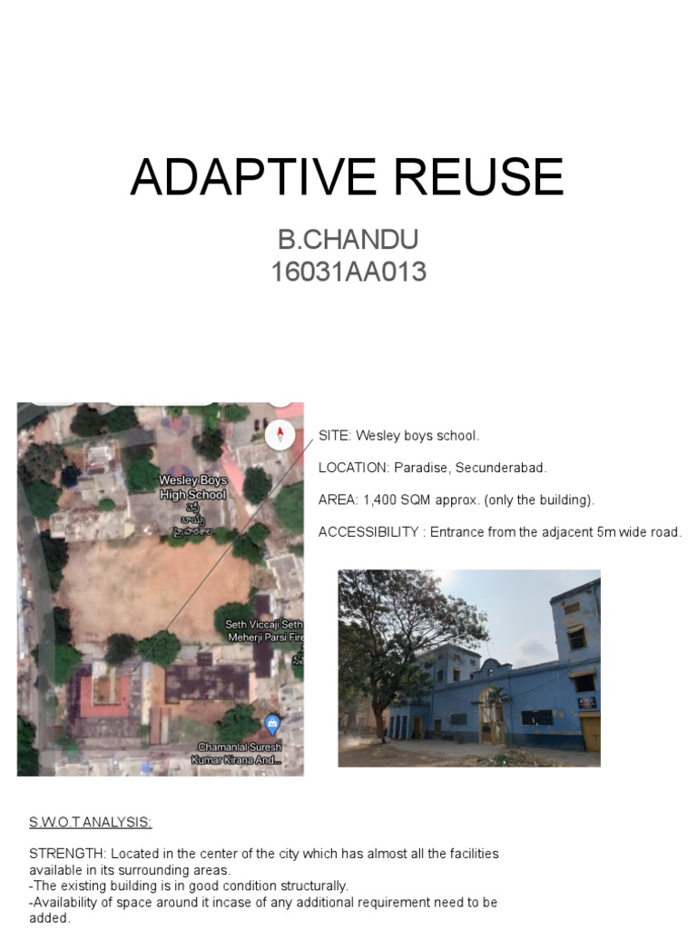 Adaptive Reuse: B.Chandu 16031AA013 | PDF | Building | Buildings And ...