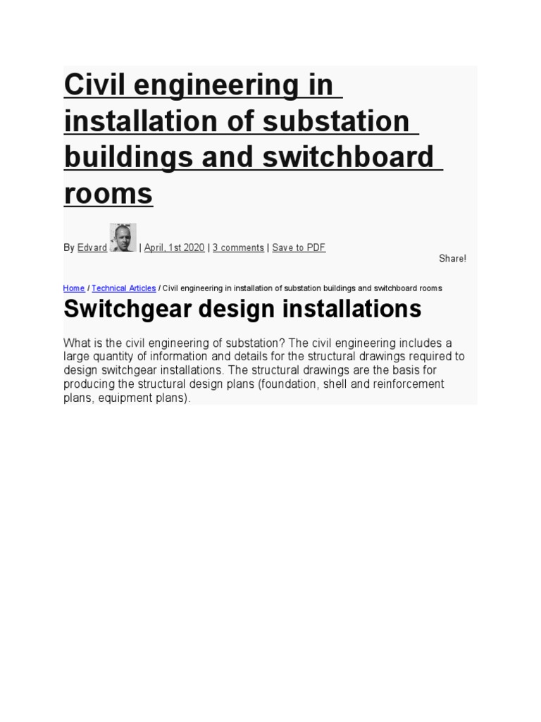Civil Engineering in Installation of Substation Buildings and ...