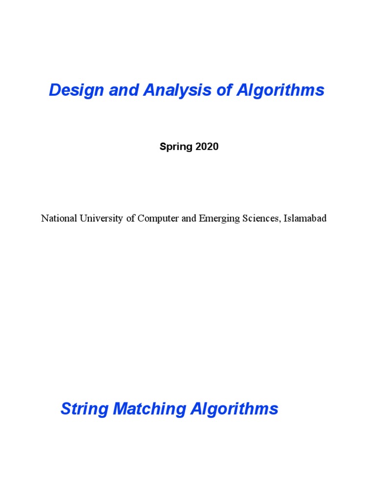String Matching Algorithms Pdf String Computer Science Formalism Deductive