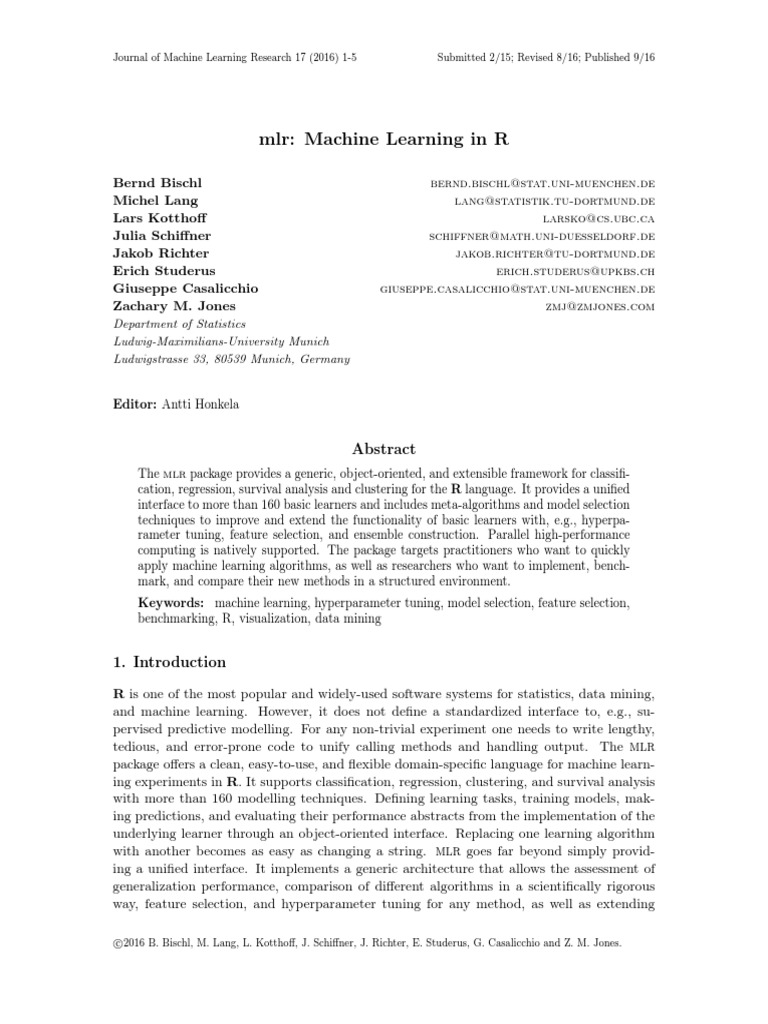 MLR in R PDF | PDF | Machine Learning | Statistical Classification
