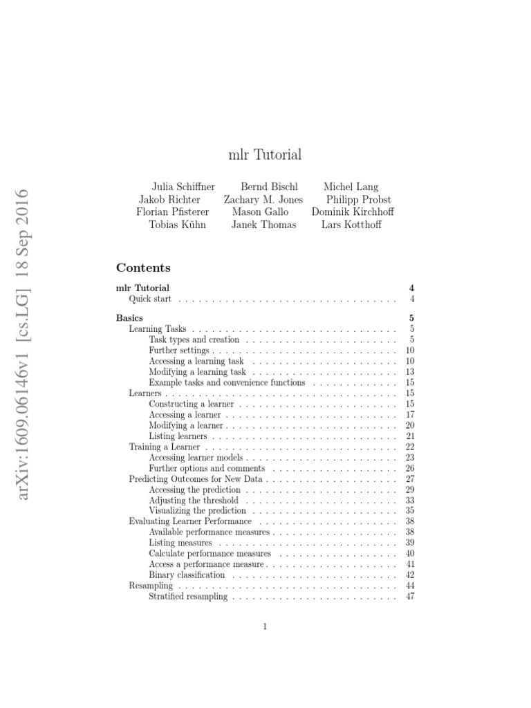 mlr3 Tutorial | Download Free PDF | Statistical Classification | Cluster Analysis