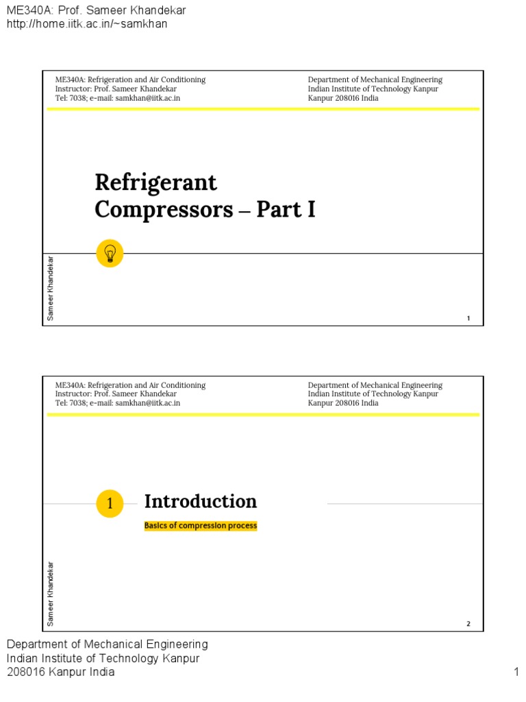 Refrigerant Compressors Part I Basics Of Compression Process Pdf