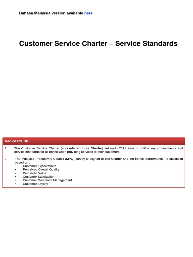 OCBC Customer Service Charter | PDF | Transaction Account | Financial ...