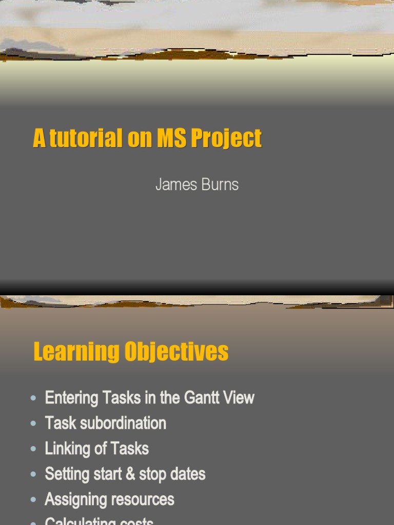 A Tutorial On MS Project | PDF | Project Management | Software