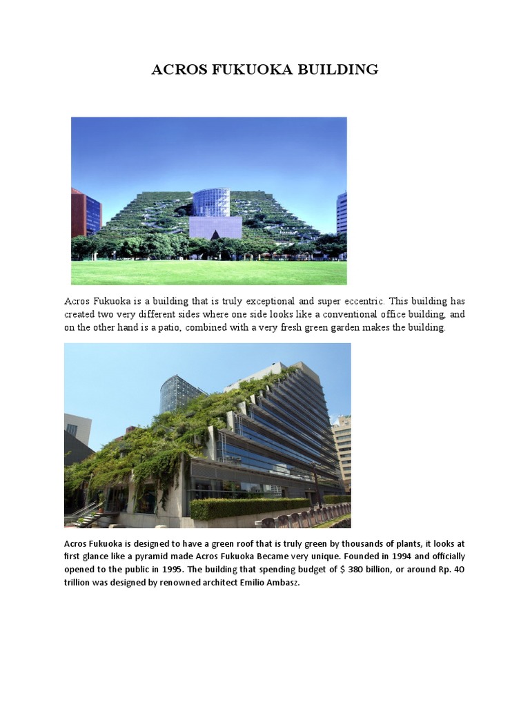 Acros Fukuoka Building | PDF | Art Media | Environmental Design