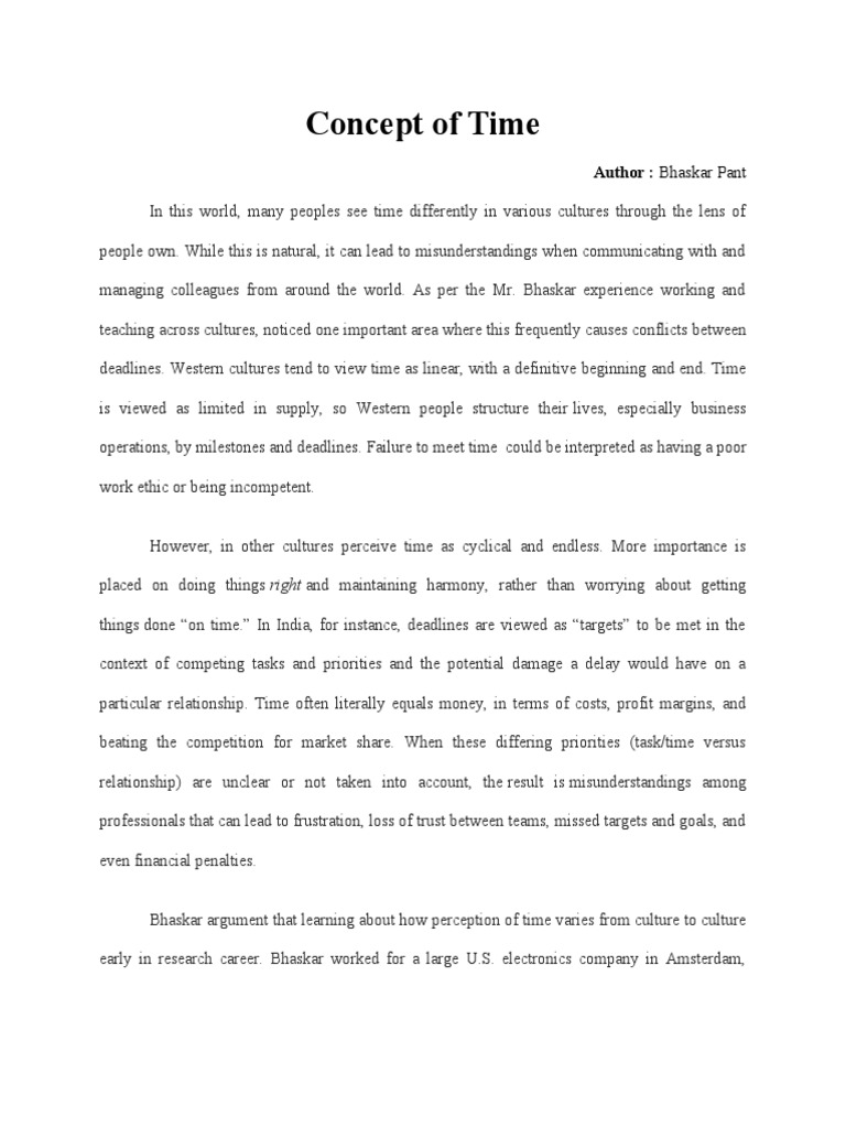 Understanding Cultural Differences in Time Perception: A Case Study of ...