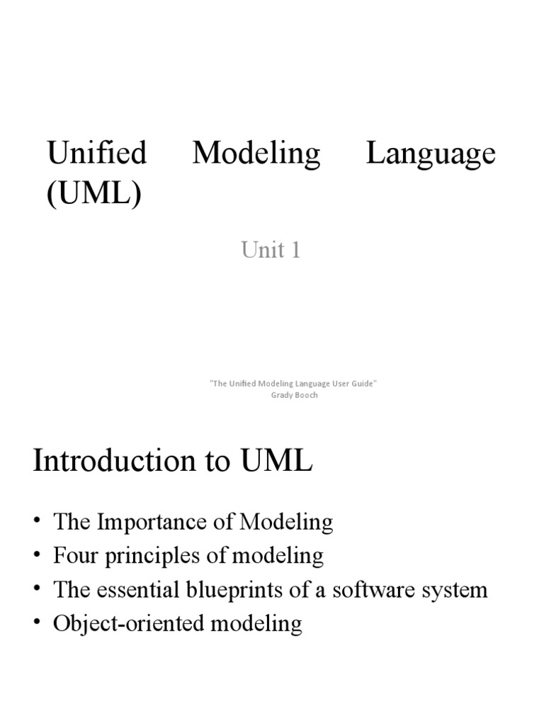 Unified Modeling Language Uml Unit 1 Pdf Unified Modeling Language Class Computer