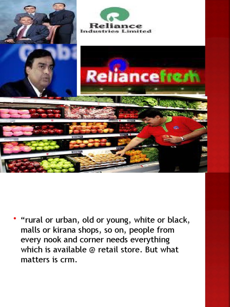 Reliance Fresh CRM and Customer Loyalty | PDF | Retail | Sales
