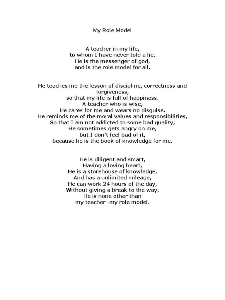Poem About Role Models Hero Poem For Form 2 Literary Text | PDF